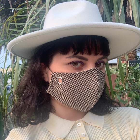 Accessories | New Brown Black Gingham Face Mask | Poshmark